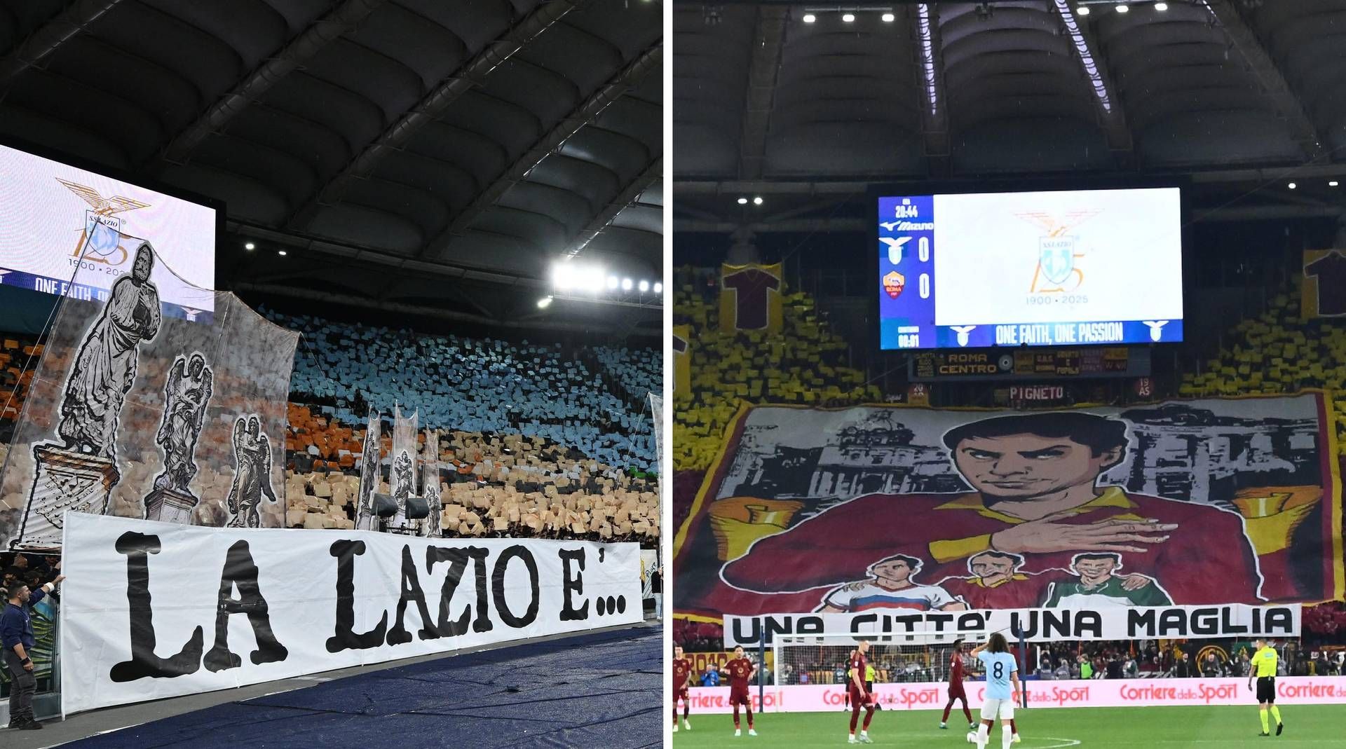 Lazio-Roma: emozioni e coreografie nel derby capitolino all'Olimpico