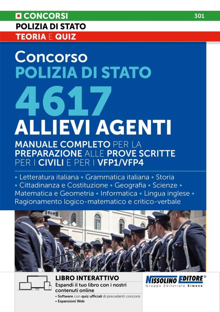 Concorso 2025 della polizia di stato: banca dati quesiti e dettagli sulle procedure per 4617 posti