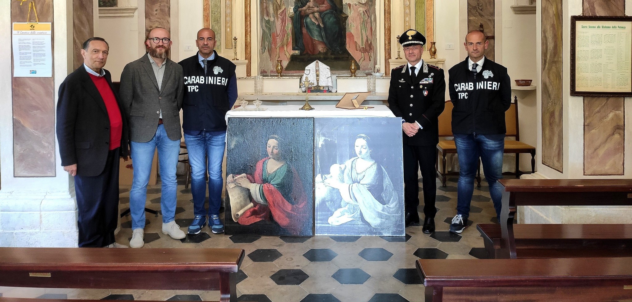 Restituito il dipinto trafugato nel 2004 dalla chiesa di virgin Potenza ...