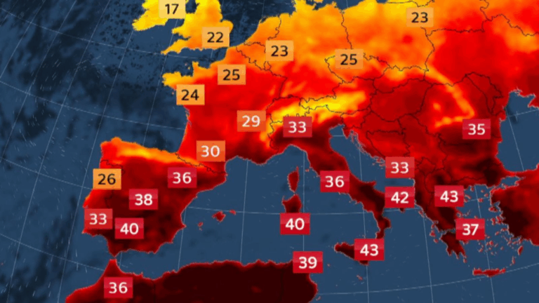 Forti ondate di calore colpiscono europa occidentale e mediterraneo a ...